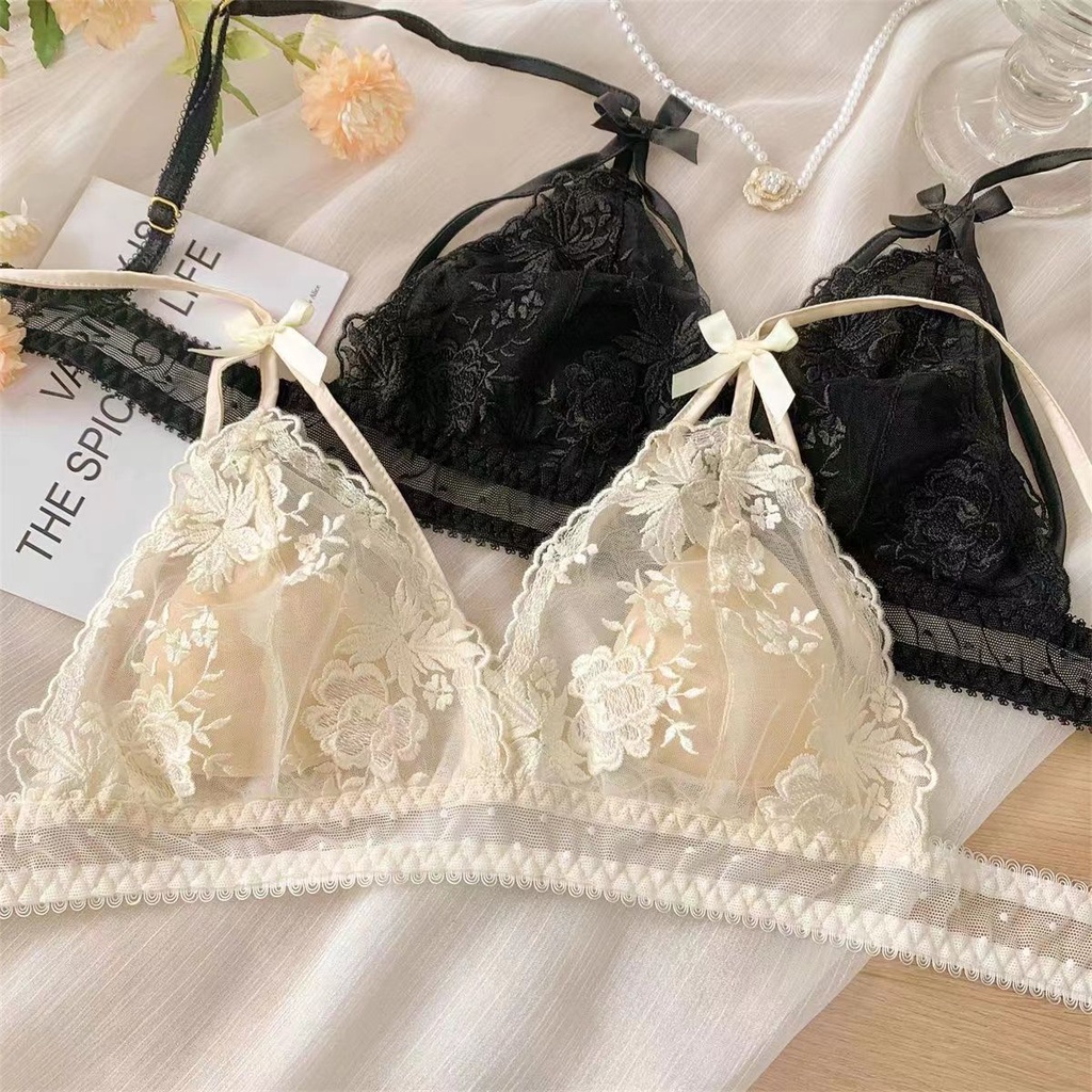 Sexy lace lingerie ladies thin bra without frames | Shopee Malaysia