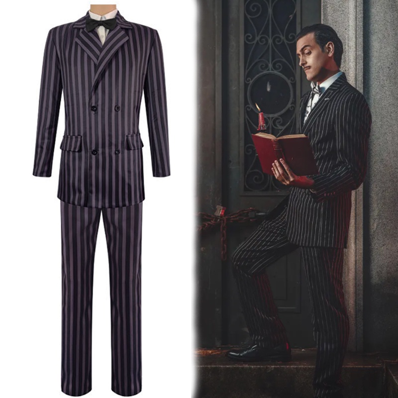 Gomez Addams Cosplay Anime Costume Dress Halloween Carnival Outfit ...