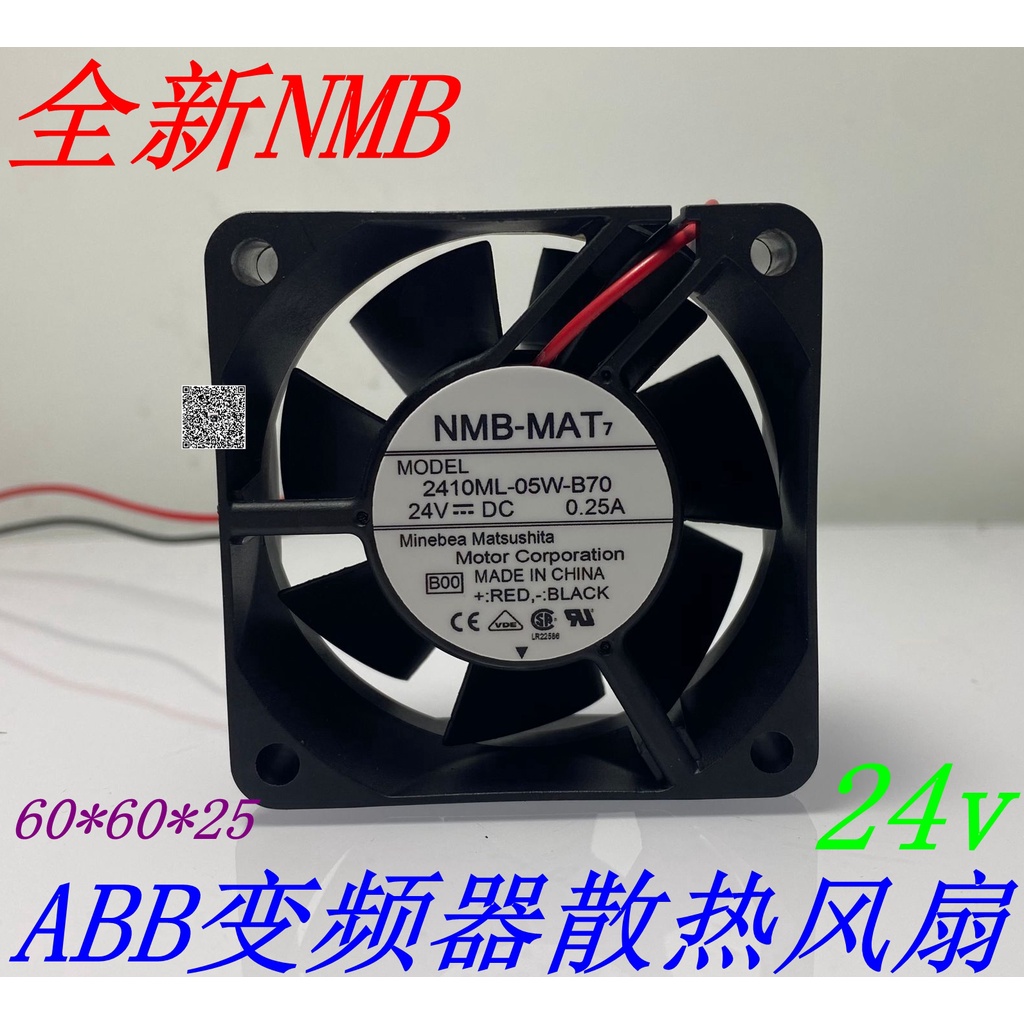 Brand New NMB-MAT 2410ML-05W-B60/B70 6025 24V ABB Inverter Cooling Fan ...