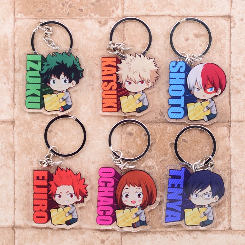 My Hero Academia Deku Bakugou Izuku Midoriya Cartoon Keychain Anime ...