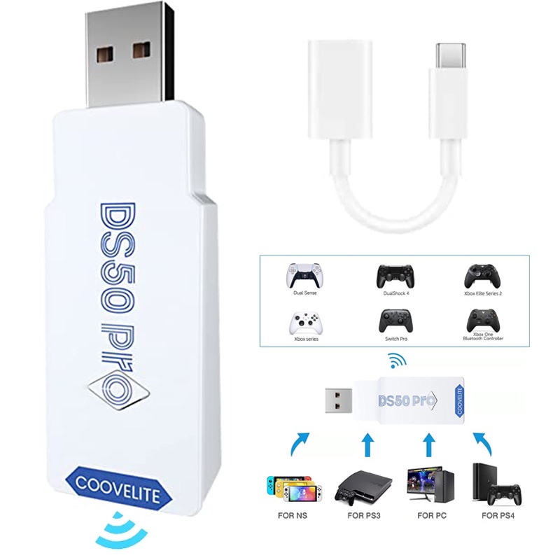 Coov DS50 Pro for Dualsense for PS5 Controller to for PS4/NS/PC Adapter ...