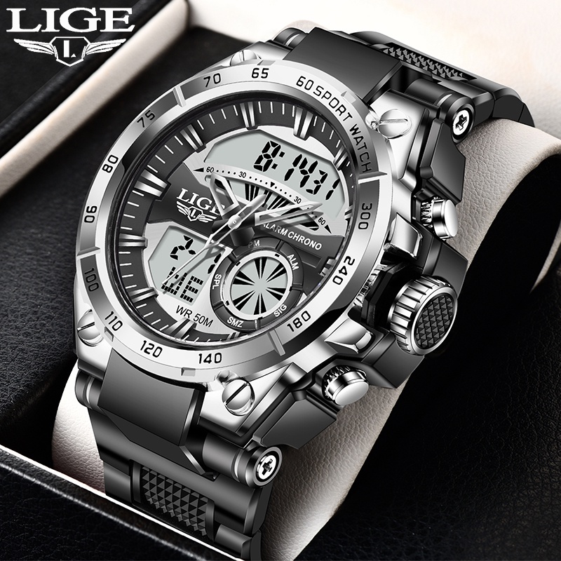 LIGE Men's Watch Original Authentic Military Sports Watch Men's ...