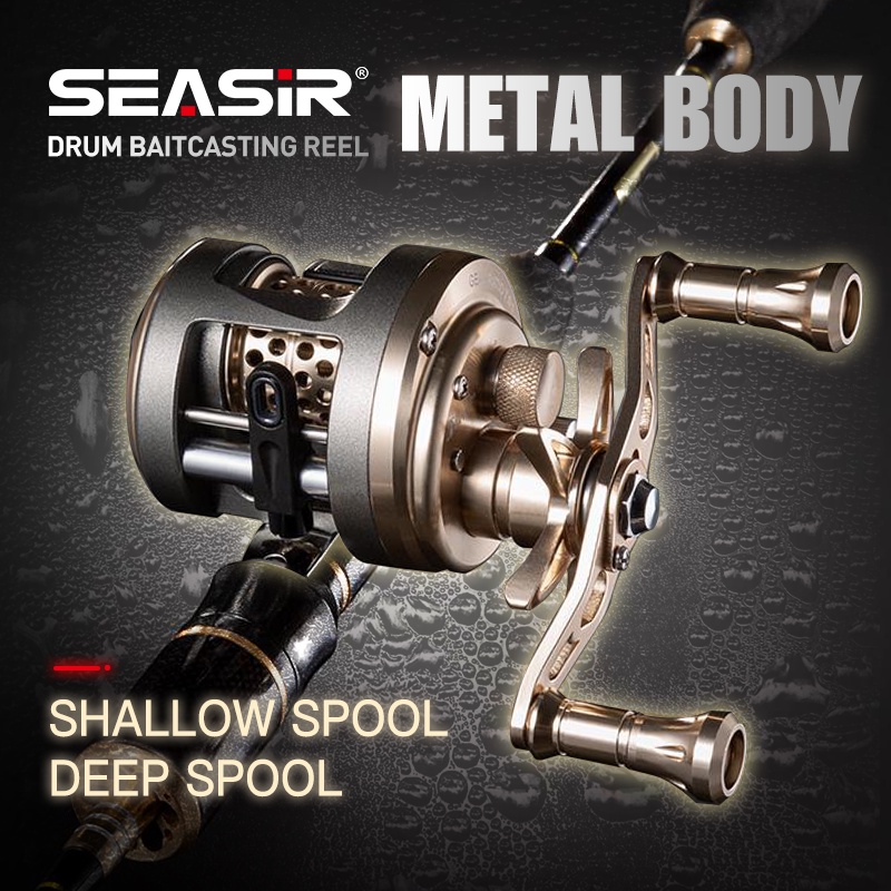SEASIR JH Drum Baitcasting Reel Metal Body Micro/Deep Spools High ...