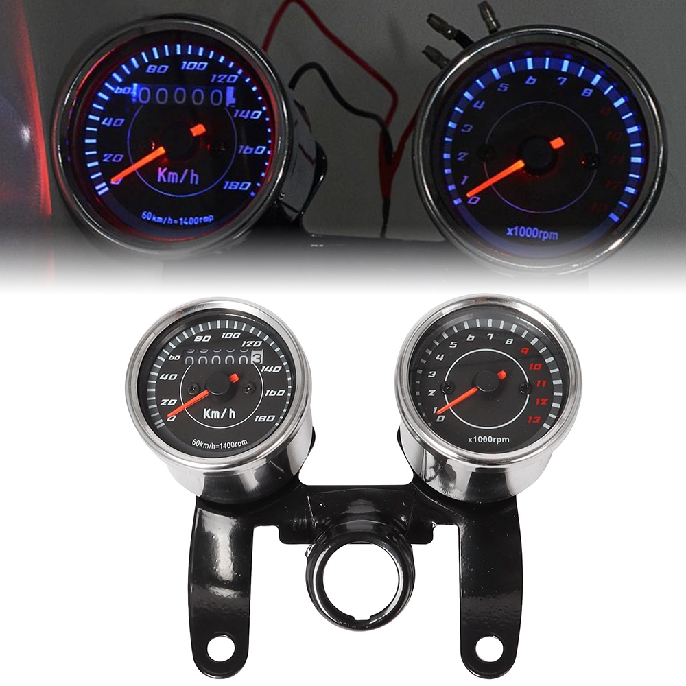 Speedometer Combination 12V 0-180 Km/h LED Universal Motorcycle Tours ...