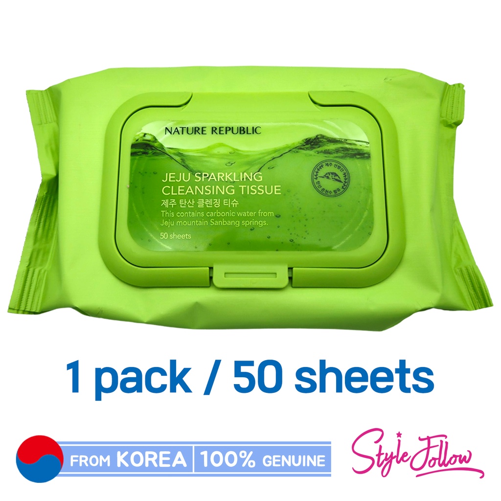 [NATURE REPUBLIC] Jeju Sparkling Cleansing Tissue (1 pack / 50 sheets ...