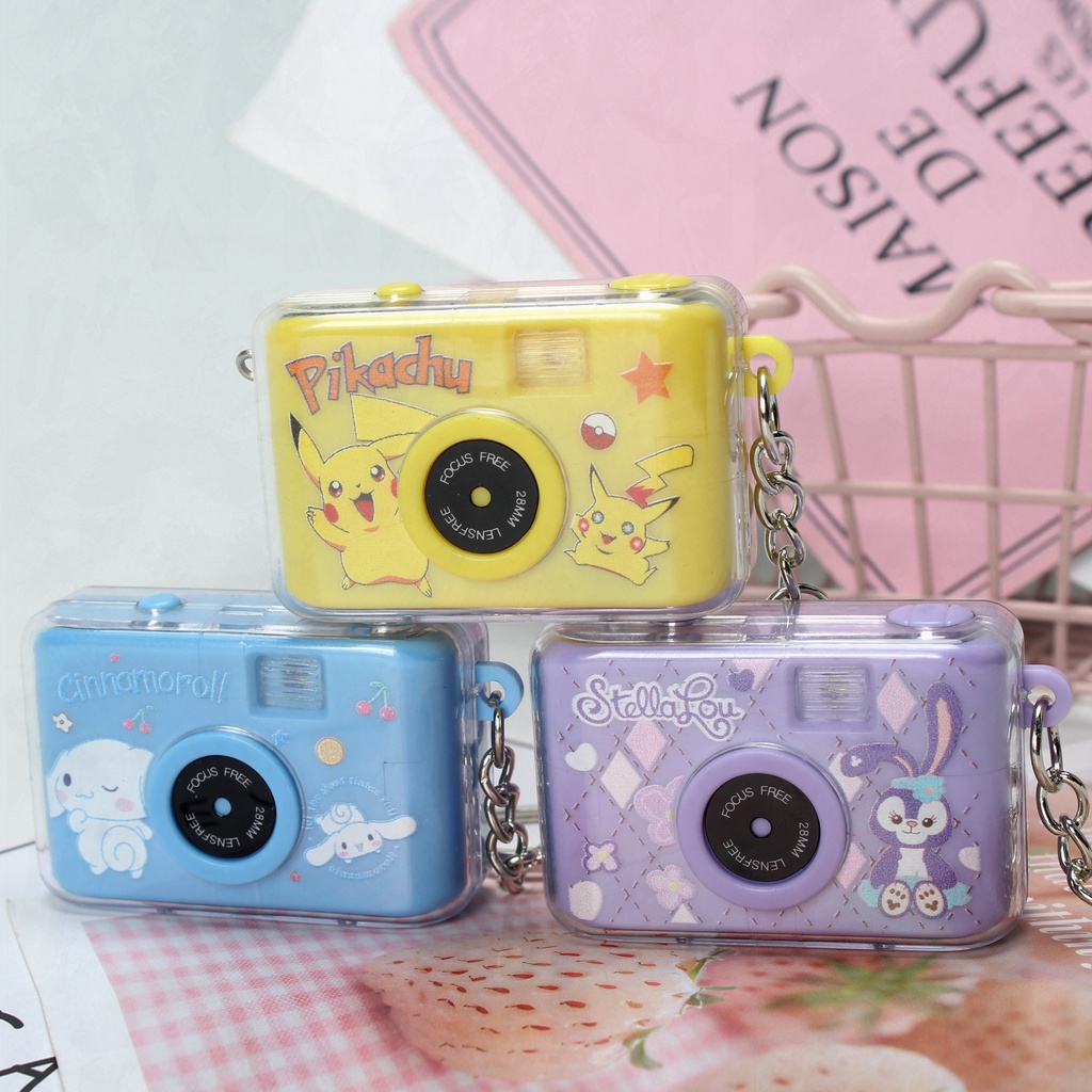 Cartoon Sanrio Melody Glowing Camera Keychain Kuromi Cinnamoroll Melody ...