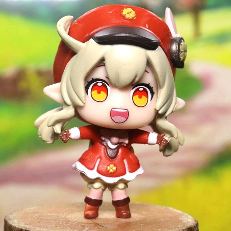 6.5cm Genshin Impact Klee Hibana Knight Anime Figure Scale Paimon ...