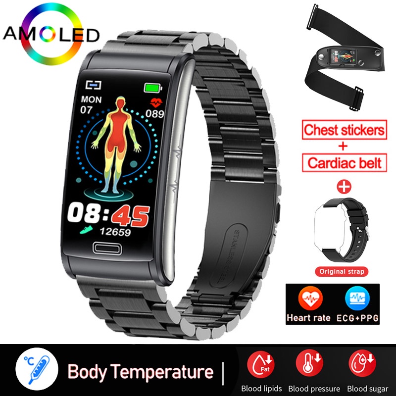 E600 Smart Watch ECG Blood Blood Glucose Heart Rate Health Monitor ...