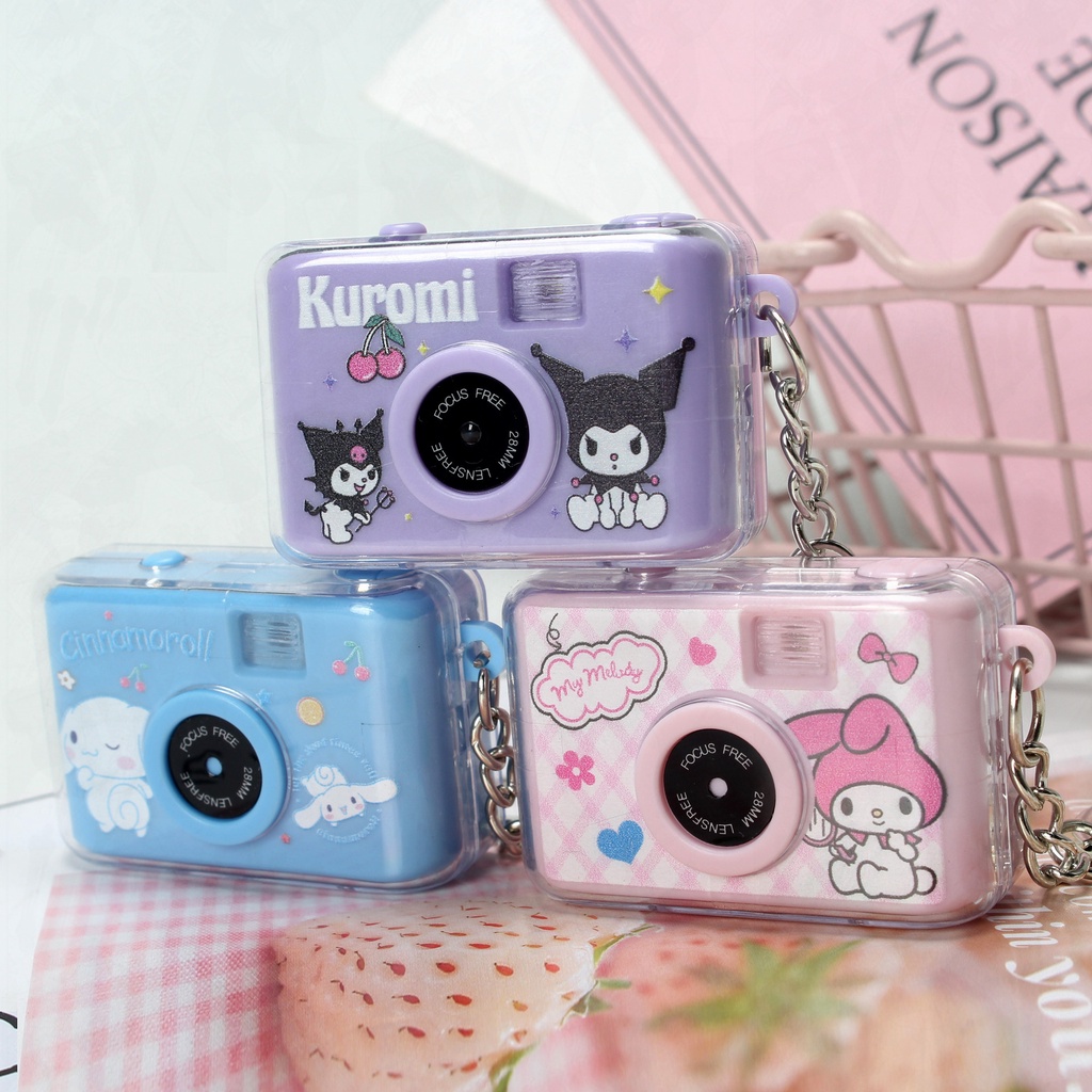 Sanrio Luminous Small Camera Key Ring Pokemon Pikachu Camera Necklace ...