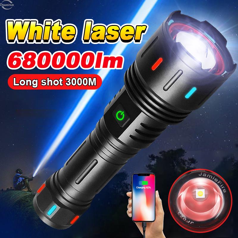 6800000LM Flashlight Rechargeable Torch Light XHP90 High Power ...