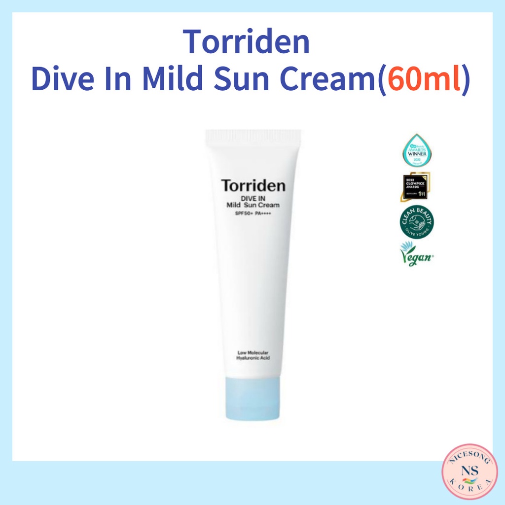 [Torriden]Torriden Dive In Mild Sun Cream (SPF 50+ PA++++) 60ml From ...