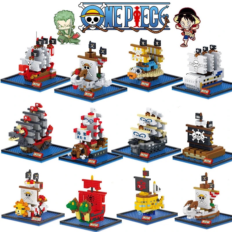 One Piece Building Blocks Pirate Ship Thousand Sunny Bricks Anime Mini ...