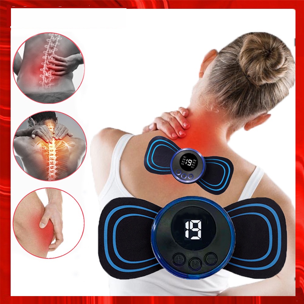 EMS Cervical Massage Stickers USB Rechargeable Stimulator Neck Hump ...