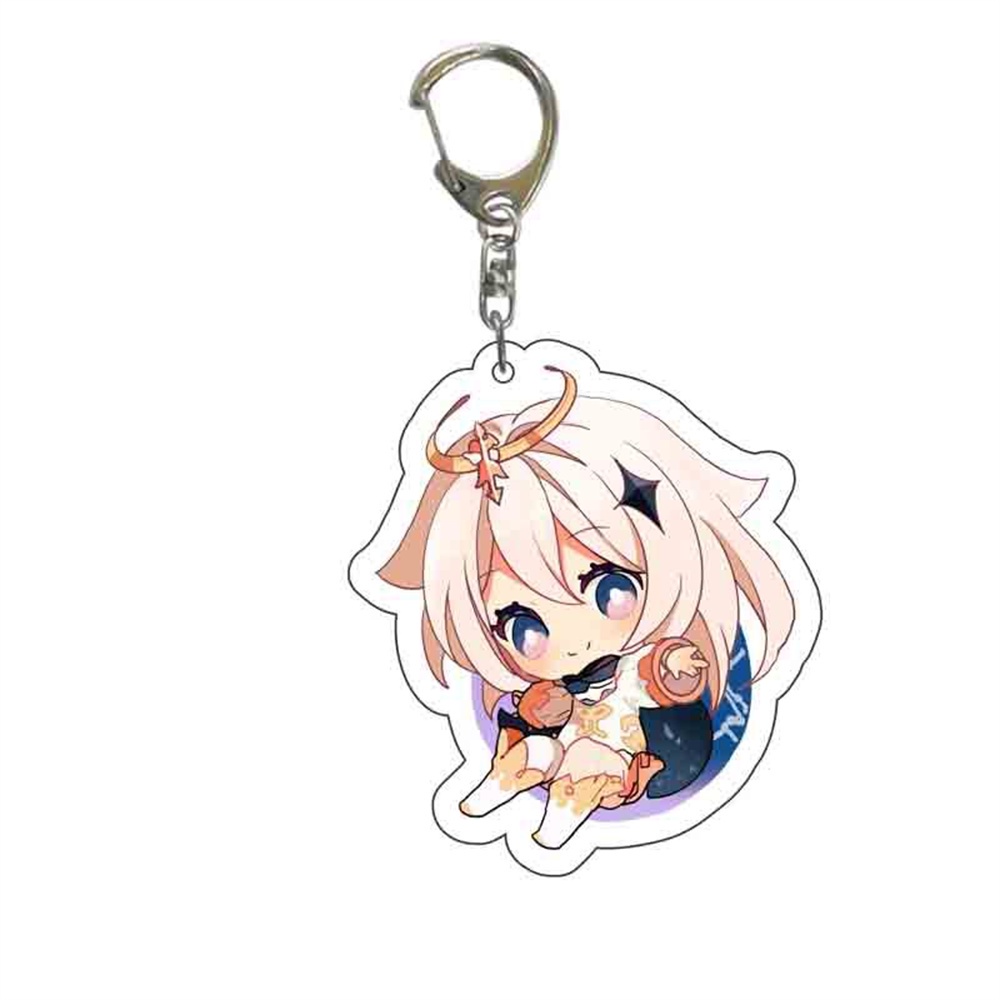 Anime Keychain Genshin Impact Venti Paimon Player Diluc Klee Man Key ...
