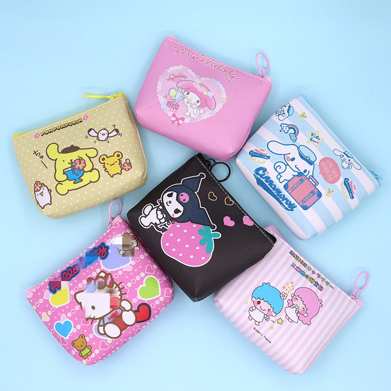 Anime Sanrio Kuromi KT My Melody Purin Wallet Cosplay Small Bag Cartoon ...