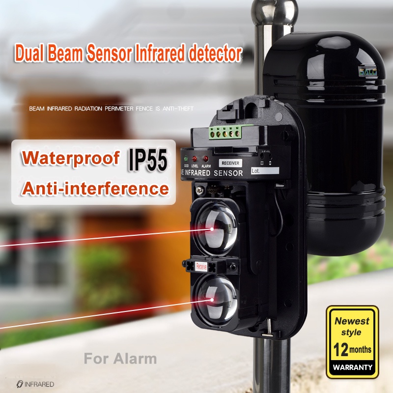 Waterproof Dual Beam Sensor Active Infrared Intrusion Detector IR 10m~150m Outdoor Perimeter ...