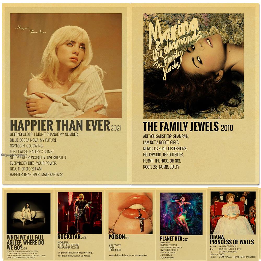 Vintage Classic Music Band Singer Poster Kraft Paper Retro Music Album ...