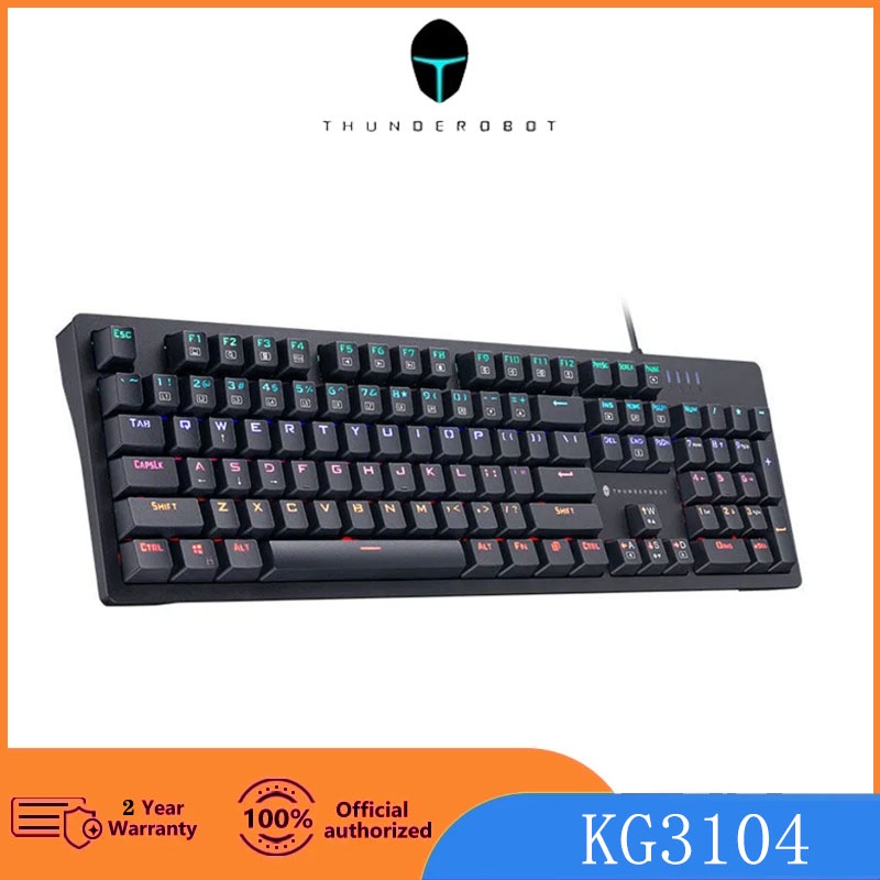 THUNDEROBOT KG3104 RGB Mechanical Keyboard Wired USB Gaming Keyboard 104 Keys Gamer Blue Switch ...