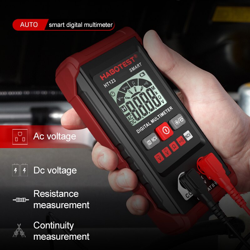 HT123 Smart Mini Digital Multimeter with Auto Range, AC/DC Voltage ...