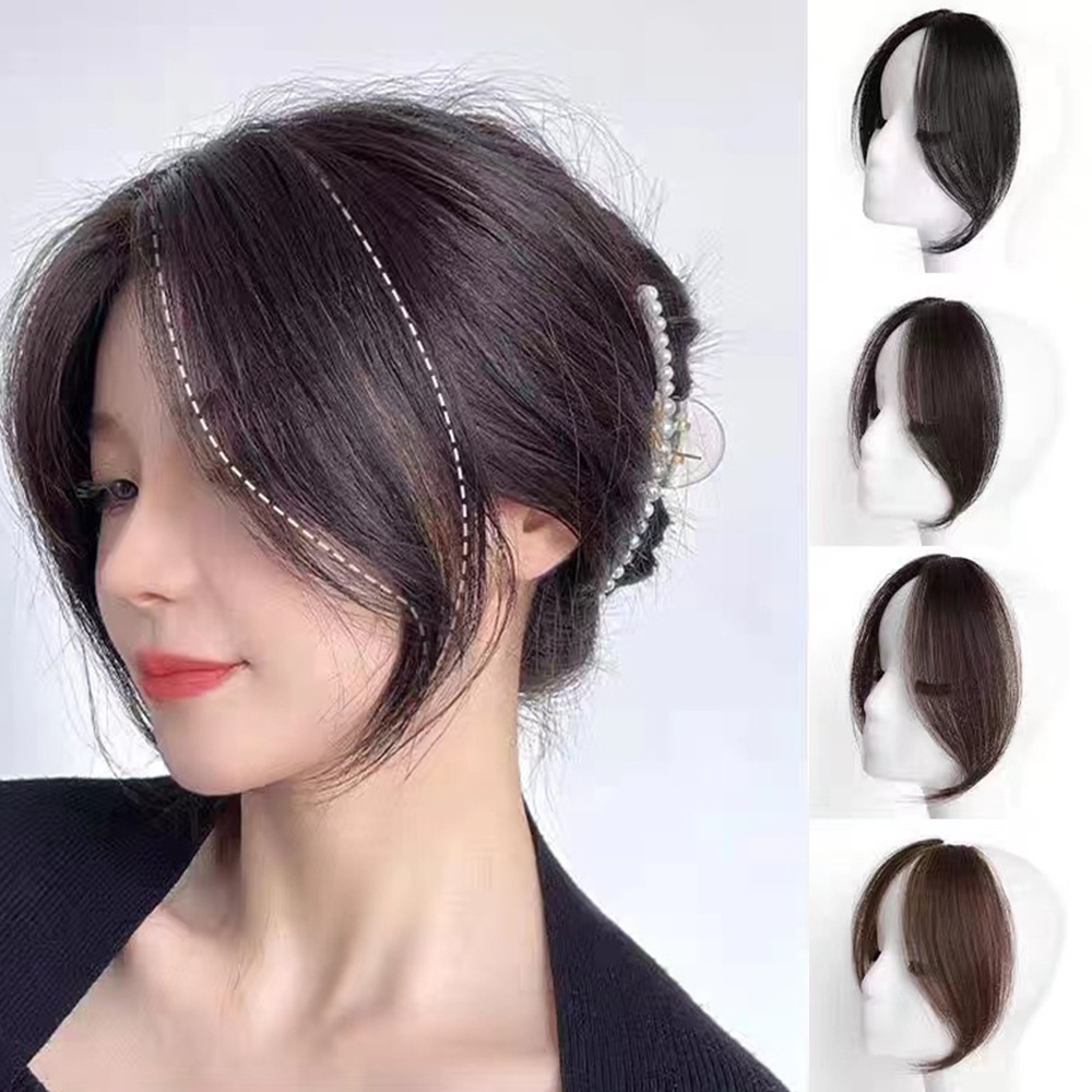 XJ- 2Pcs Side Bangs Clip Hairpiece Invisible Seamless Left and Right ...