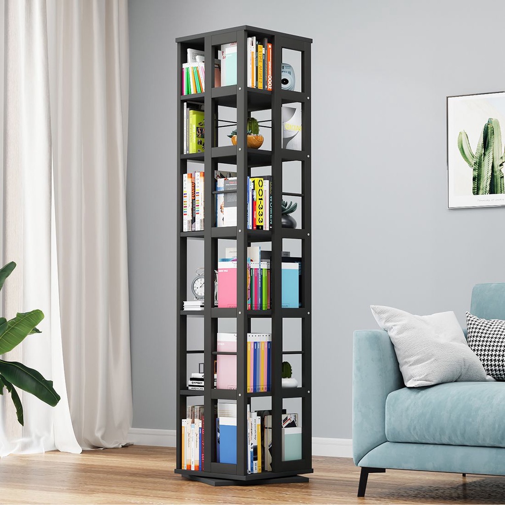 Iron Rotating Bookshelf 360 Simple Rack Multi-Layer Floor Corner ...