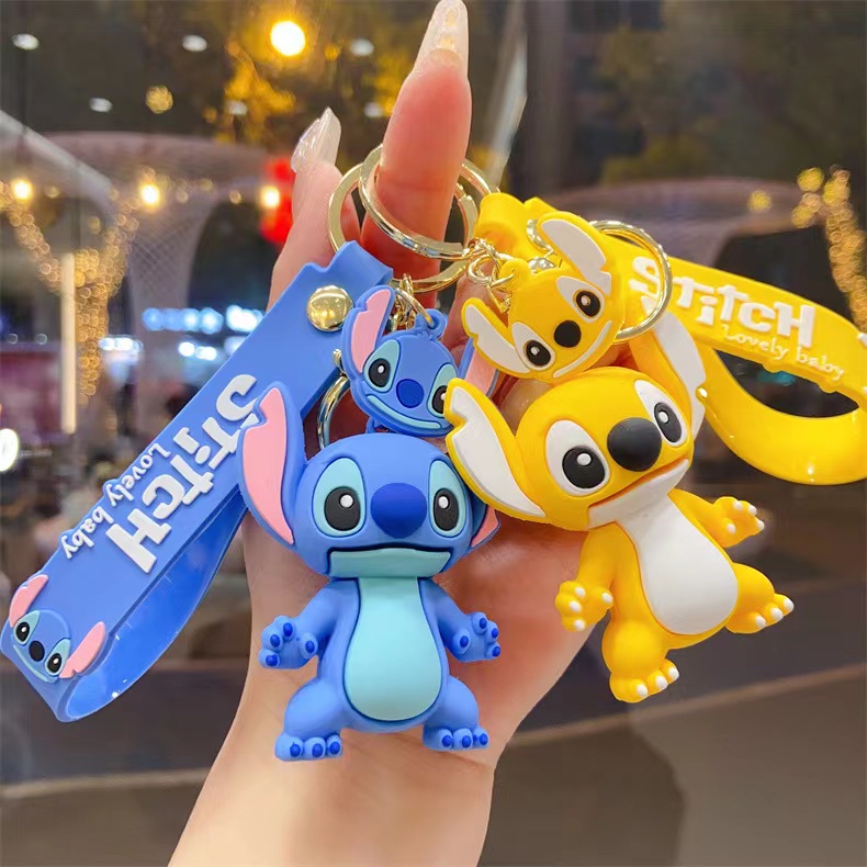 1pc Stitch Keychain Cartoon Mickey Mouse Minnie Lilo & Stitch Pooh ...