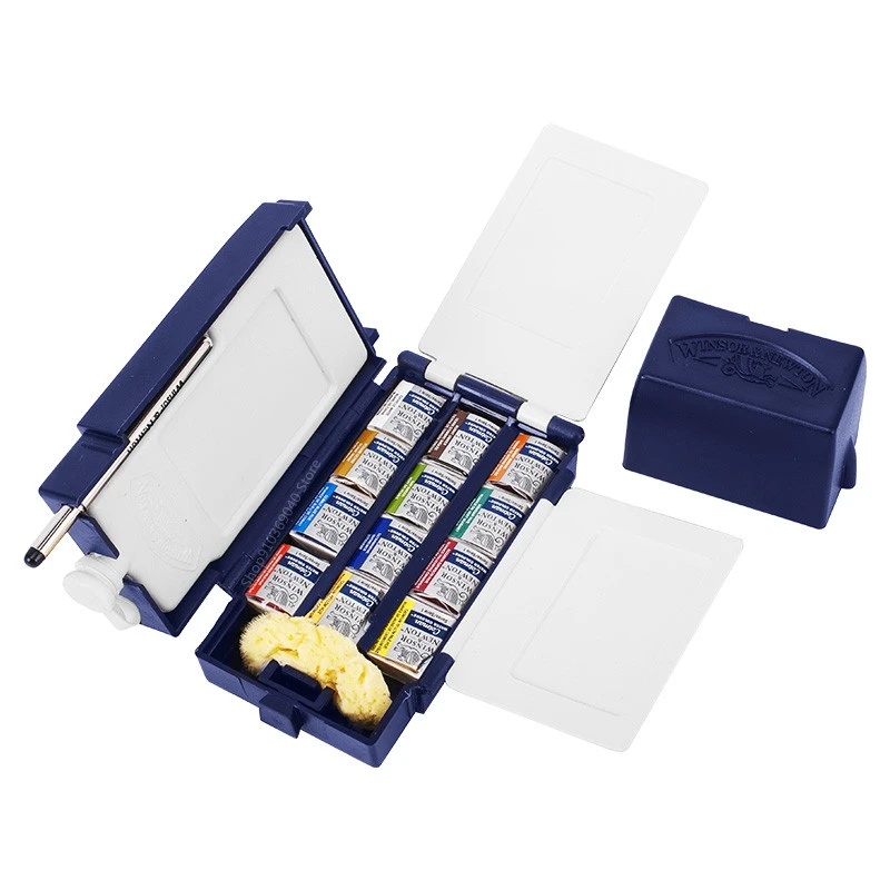 Winsor Newton Watercolor Travel Set Portable 12-color Half-block Luxury ...