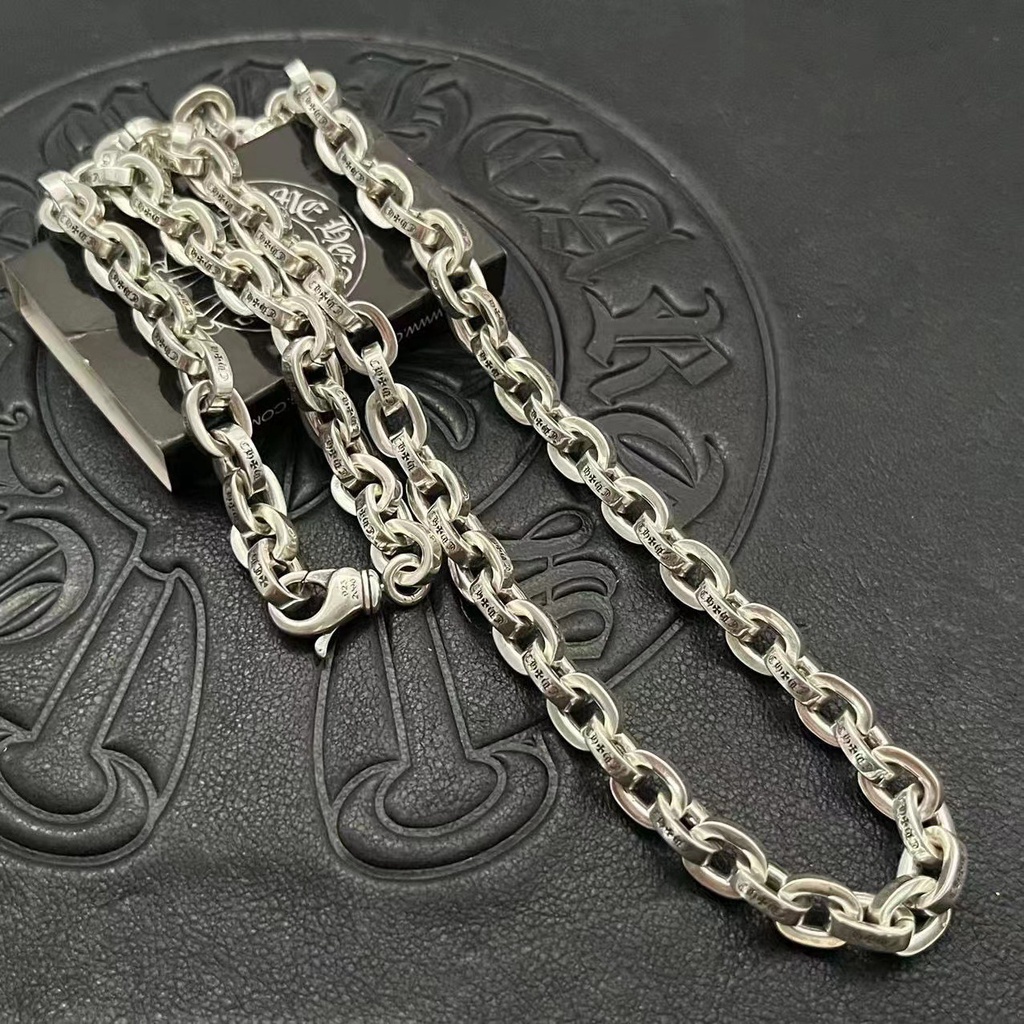 Sterling Silver 925 Letter Thick Necklace Vintage Punk Style Jewelry ...