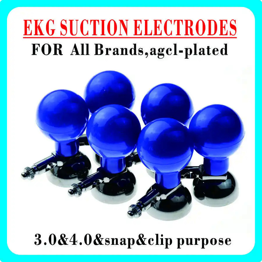 03 Agcl-Plated EKG Multi-Function Suction Electrodes 3.0 & 4.0 Snap ...