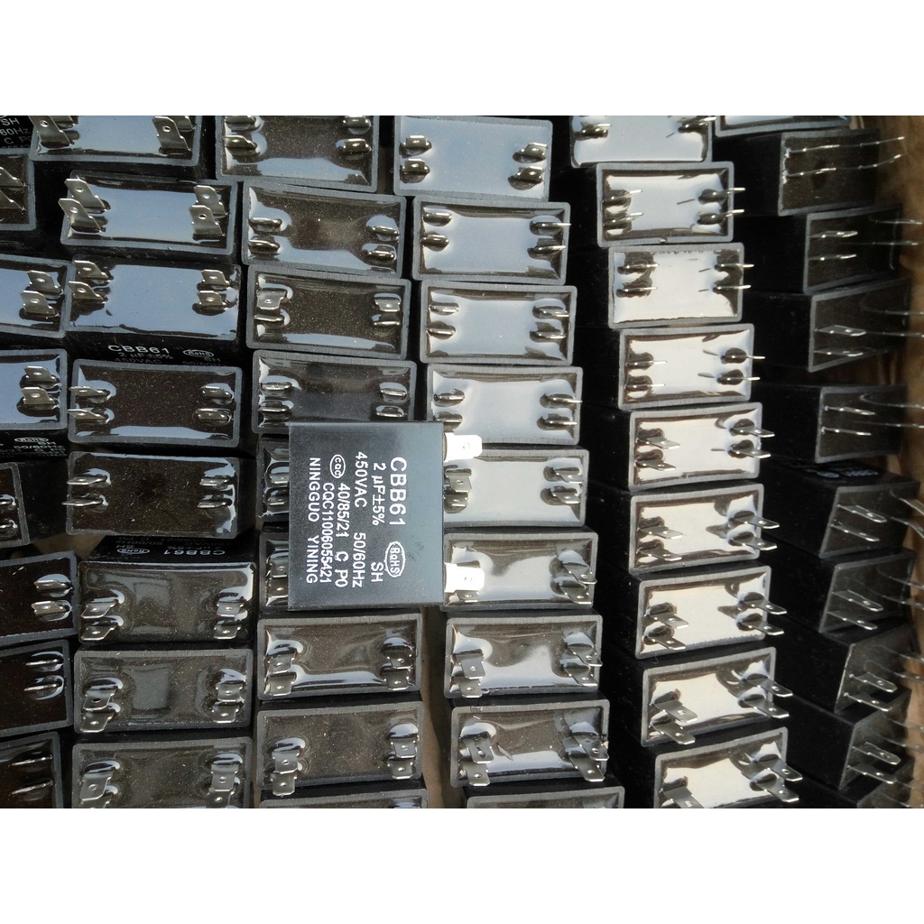 Ready Stock cbb61, 2uf/450vac Dual Insert Capacitor, Air Conditioning ...