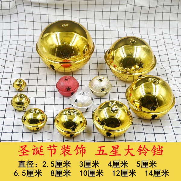 Hiasan Krismas loceng besar DIY aksesori buatan tangan loceng dua warna ...