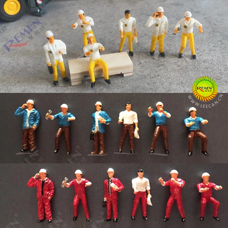 1: 50 Engineering Vehicle Doll Engineer Scene Villain Red Doll Building ...