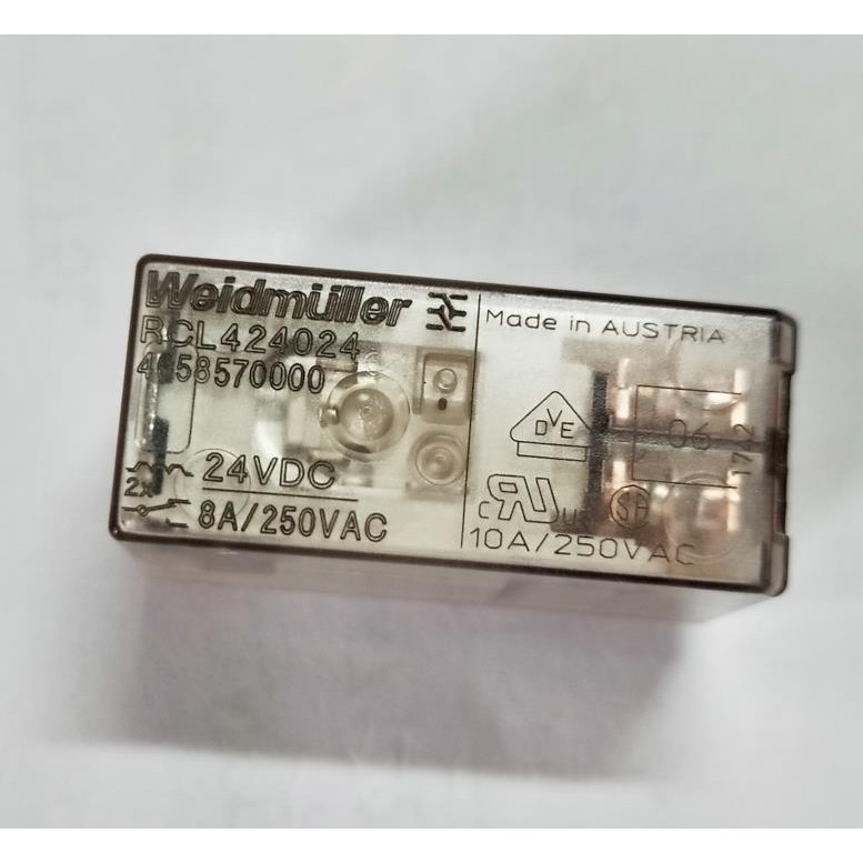 Weidmuller Weidmuller Relay RCL424024 Dc24v 8 Feet 8A 4058570000 ...