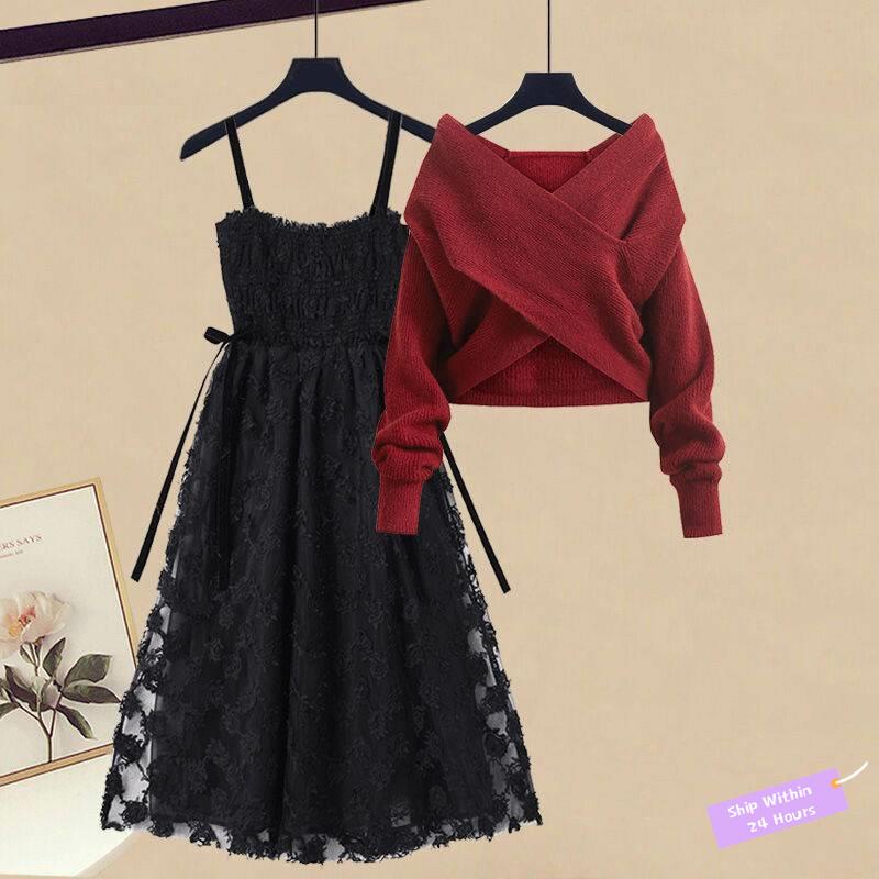 2pcs set knitwear baju perempuan baju wanita korean style Plus Size ...