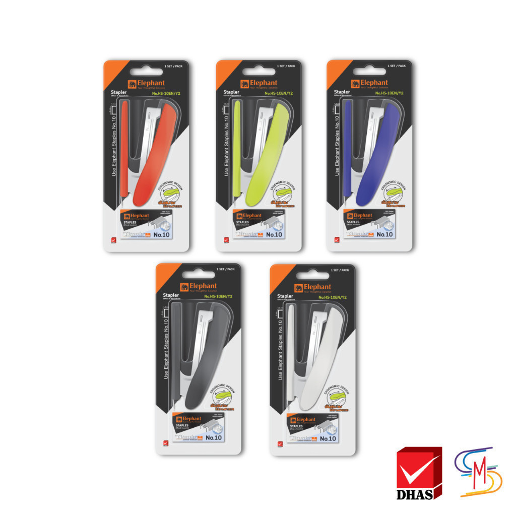 Elephant Brand Stapler With Staples No. HS-10EN/Y2 Amount 1 Pcs ...