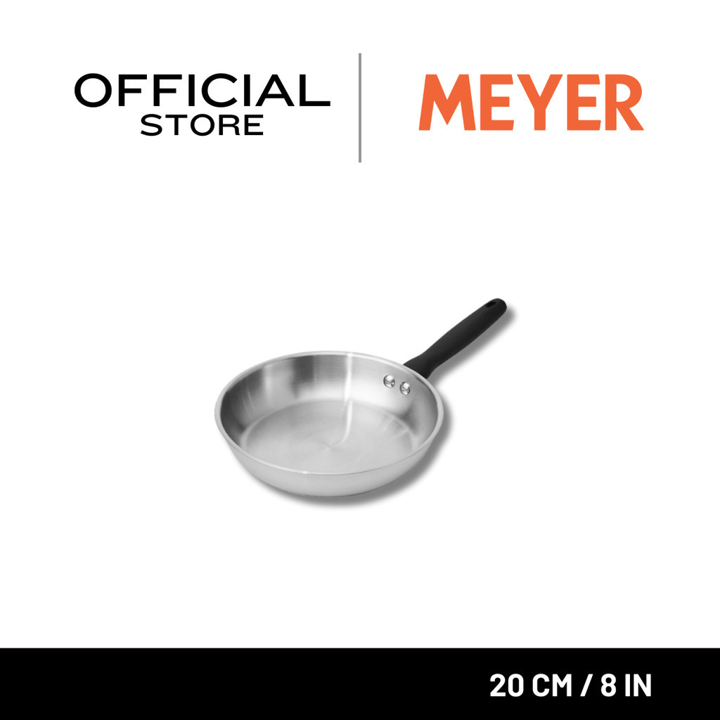 MEYER LUNA SS Stainless Steel Cookware Shallow Wok Size 20cm/ 8 Inch ...