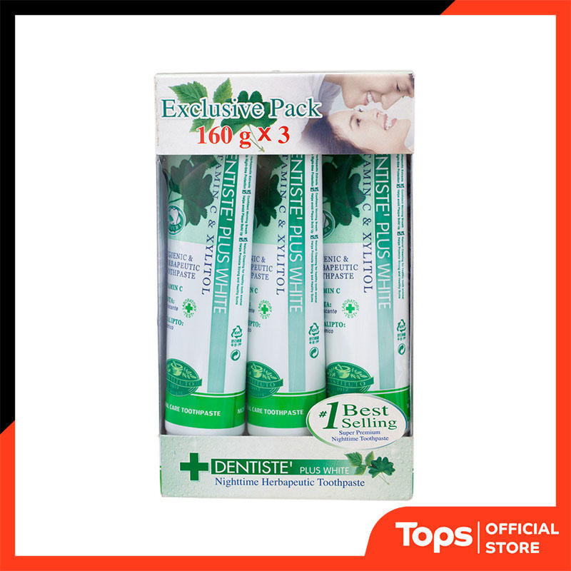 DENTISTE Toothpaste Plus White Squeeze Tube 160g Pack Of 3 ...