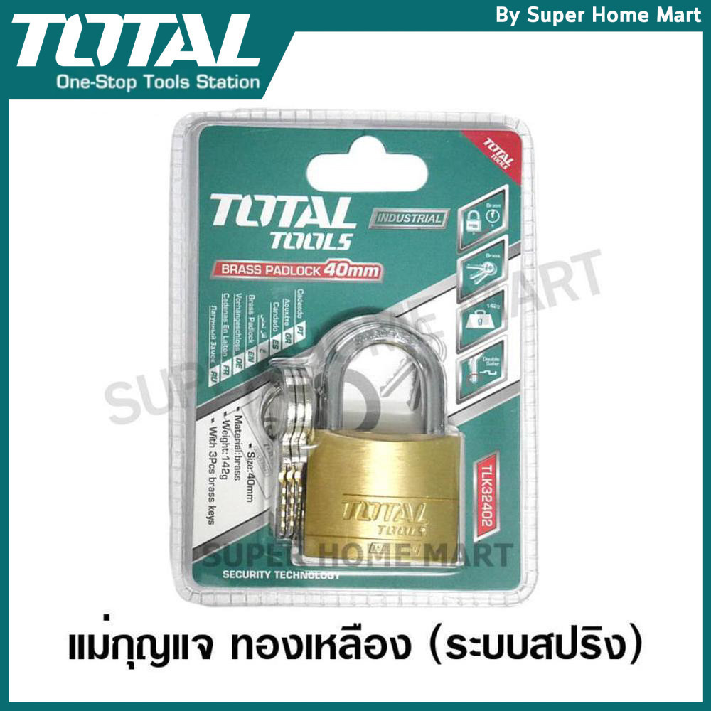 Total Brass Padlock 40mm Spring Lock System Model TLK32402 (Pad Lock ...