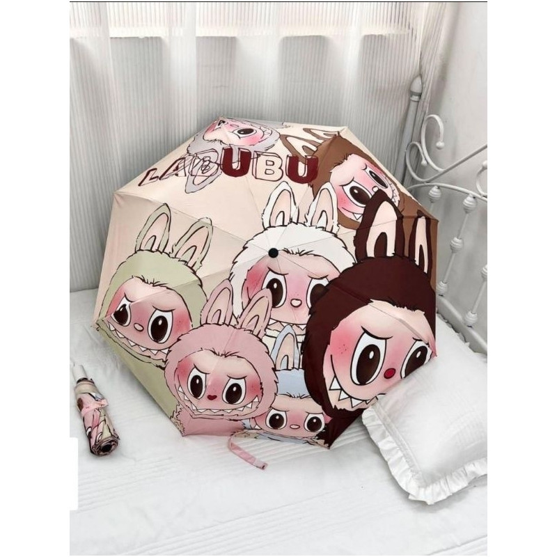 GN Labubu Rain Umbrella Uv Protection Pattern 2-Section Folding Type ...