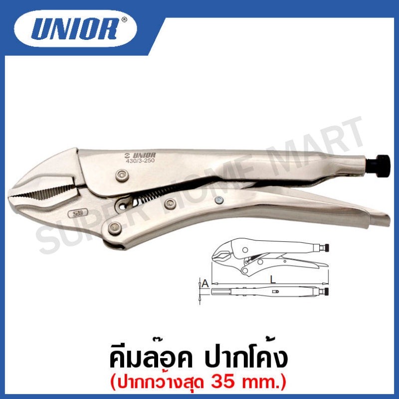 Unior 10 ''Curved Locking Pliers Model 430C (430/3C) And 430A (430A/3A ...