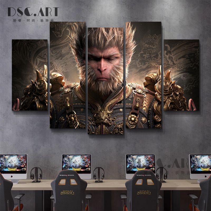 Black Myth Wukong Hanging Painting Internet Bar Background Wall Mural ...
