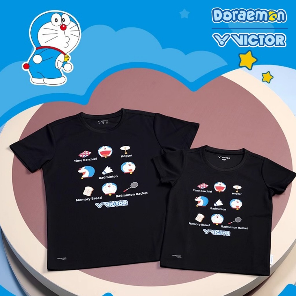 VICTOR Badminton T-Shirt Short Sleeve T-503DRM (VICTOR x DORAEMON) DORAEMON COLLECTION ...