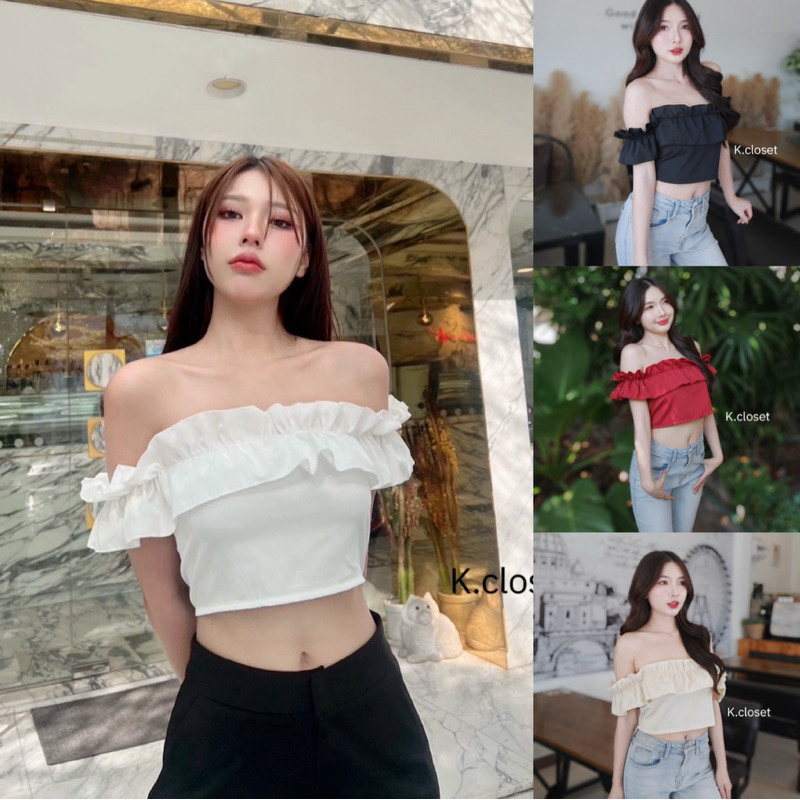 Fiona Crop Princess Off-The-Shoulder Top Pretty Sweet Super cute So ...