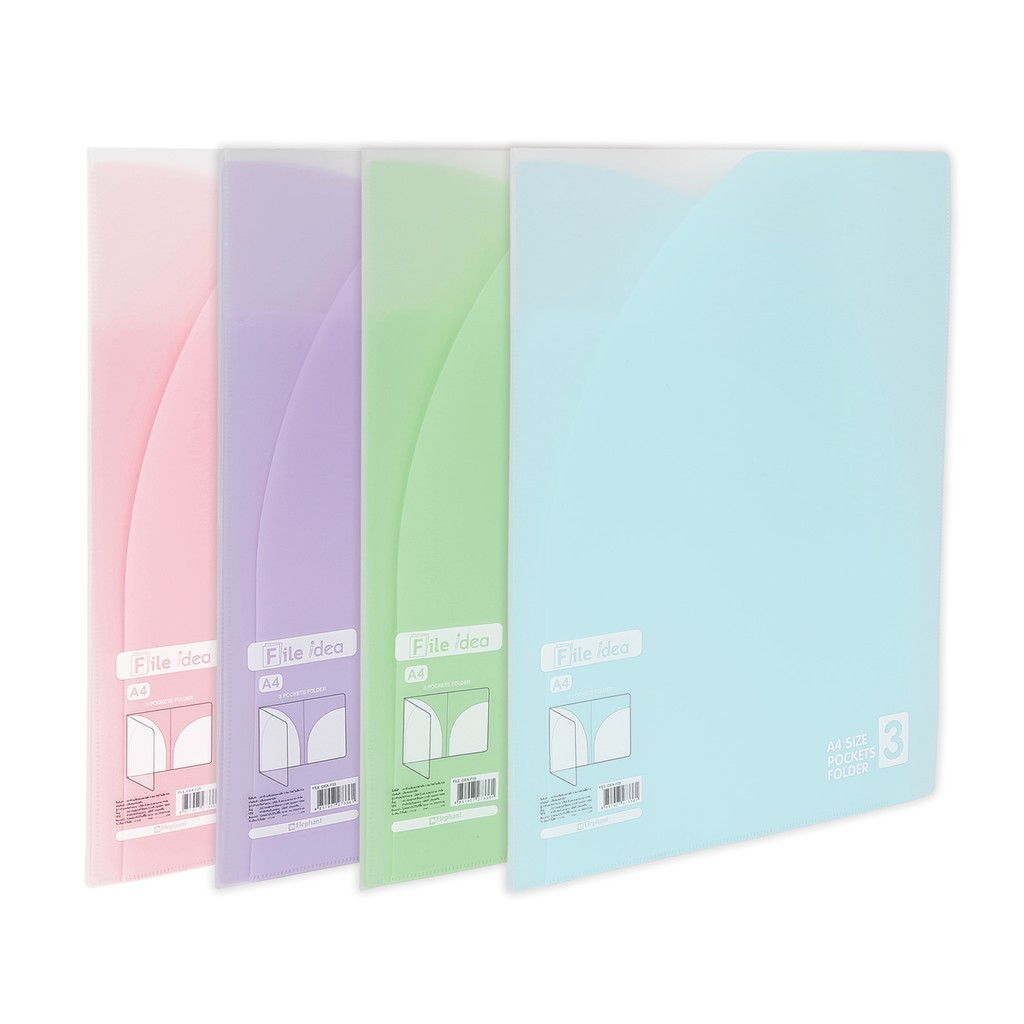 Elephant Brand File Plastic Envelope 3 Pockets Files Idea F03 (Random ...