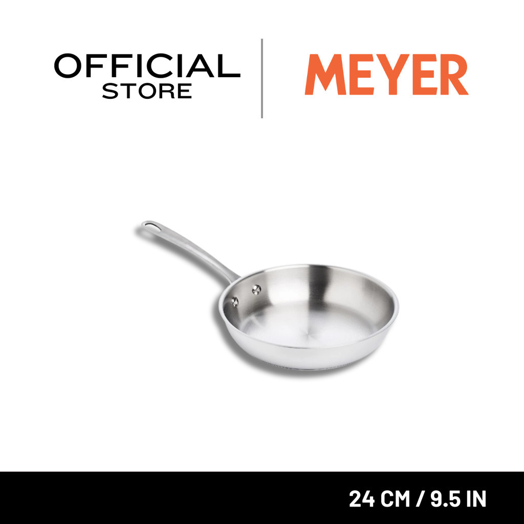 MEYER WHITE STEEL Stainless Kitchenware Shallow Pan Size 24 Cm./ 9.5 ...