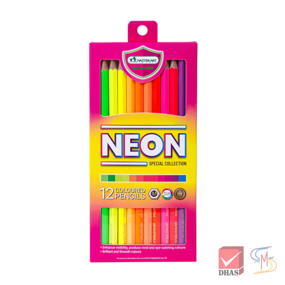 Master Art Colored Pencils 12-Color NEON SET Special collection (1 Box ...