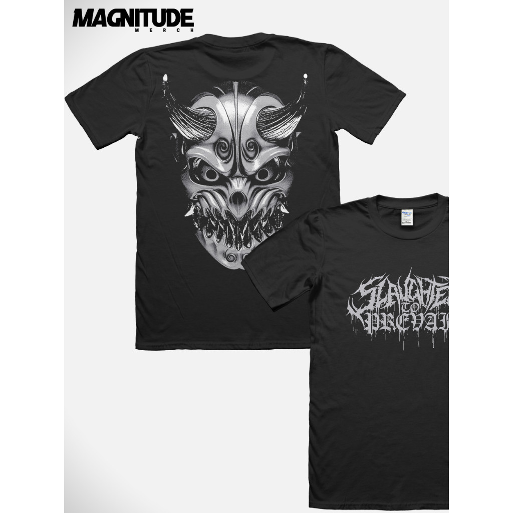 Magnitude Band Babymetal x Slaughter To Prevail T-Shirt-Oni Mask White ...