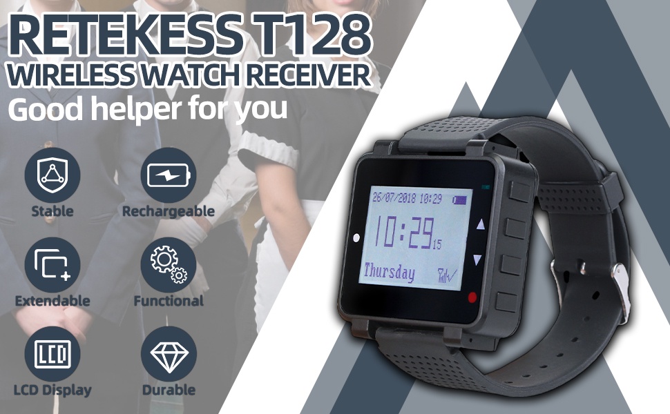 Retekess T128 TD108 TD110 Customize Wrist Watch Pager Buzzer ...
