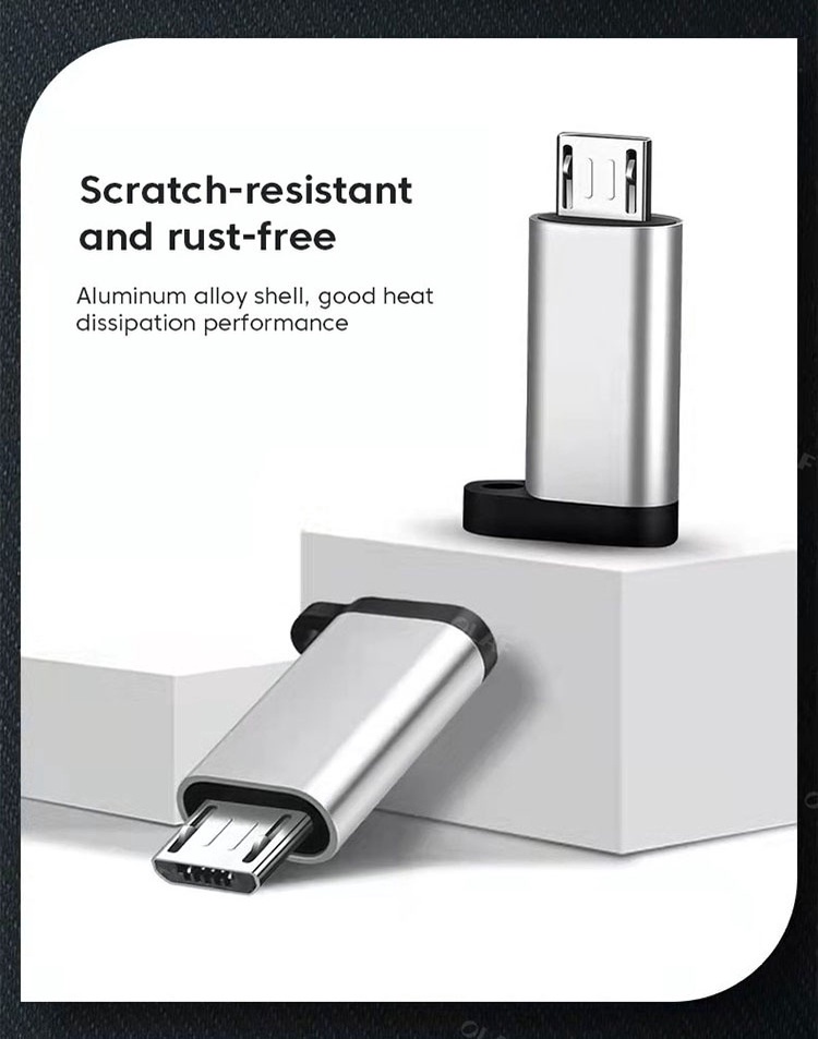 Type C Female To Micro USB Male Android Phone USB Cable Adapter Charger ...