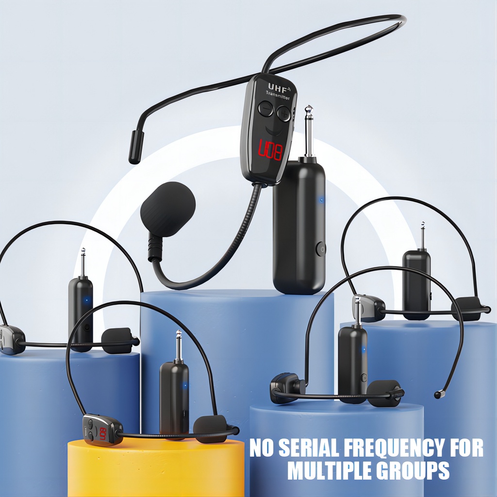 Wireless Microphone Headset UHF Wireless Mic Headset and Handheld 2 in1 ...